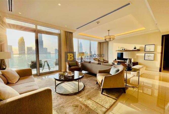 Rent in The Address Residence Fountain Views 2: Furnished 3-Bedroom Apartment with Stunning Burj ...